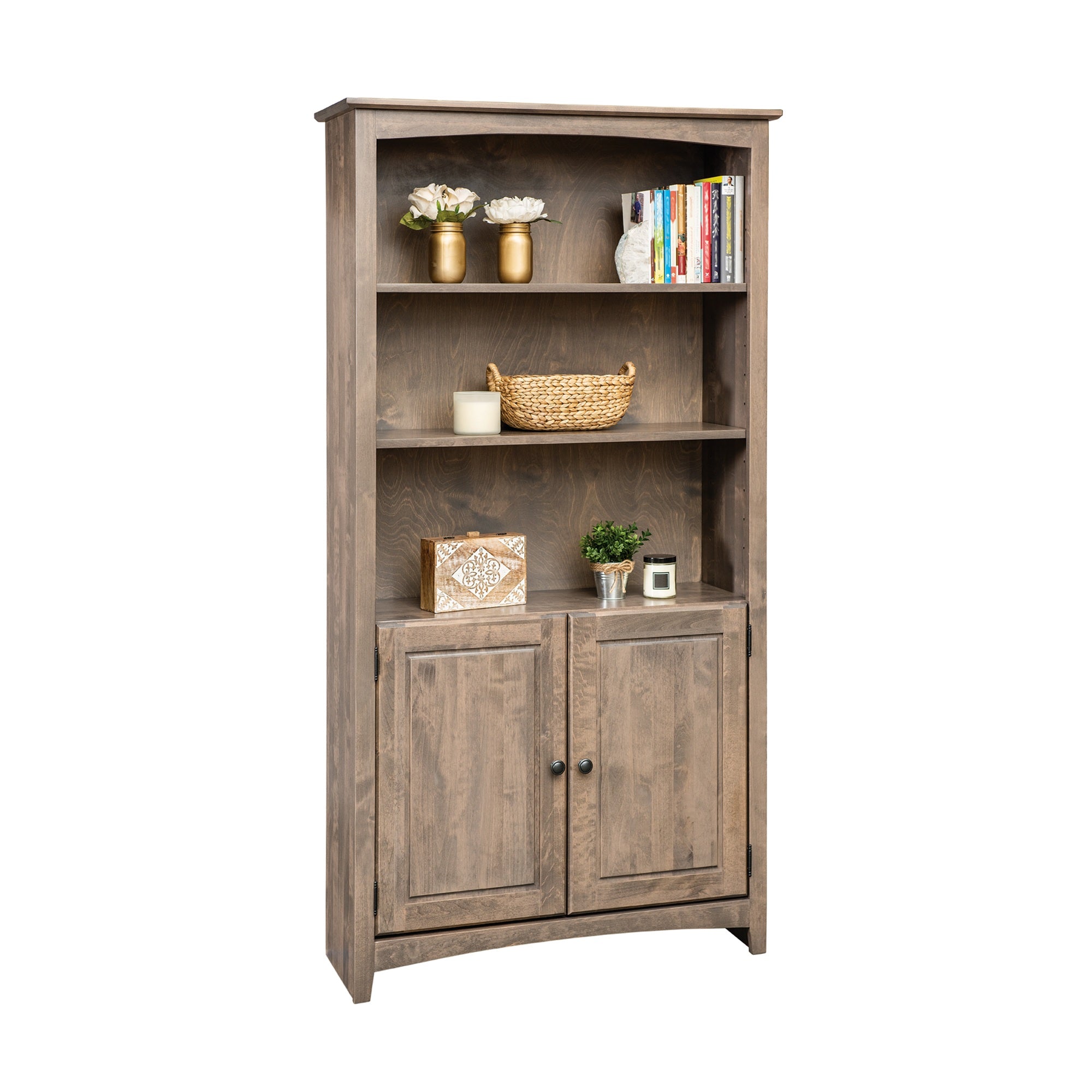 Heritage Grove Alder Bookcase with Doors - 36" Wide – The Bob ...